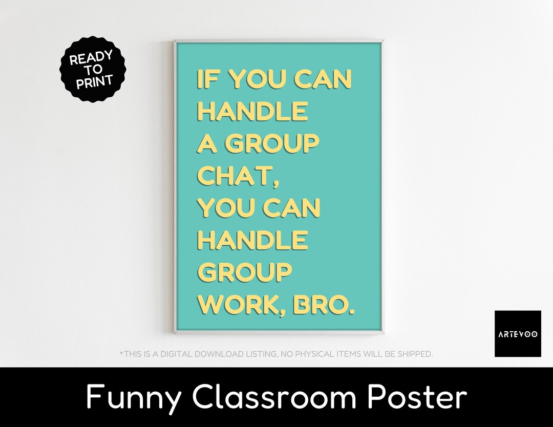 You Can Do It, Funny Classroom Poster Printable Wall Art Sign, English ...