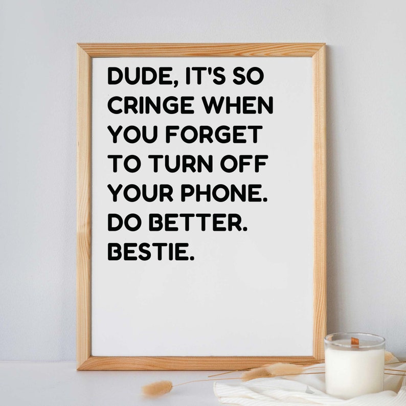 It's so Cringe, Funny Classroom Poster Printable Wall Art Sign, English ...