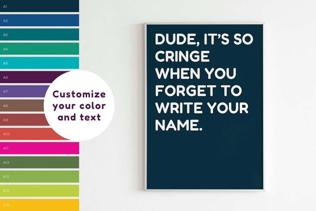 It's so Cringe, Funny Classroom Poster Printable Wall Art Sign, English ...