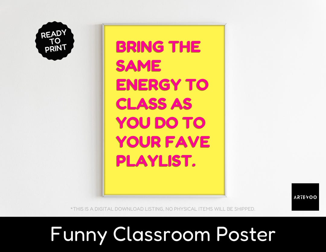 Teachers Gift, Funny Classroom Poster Printable Wall Art Sign, English ...