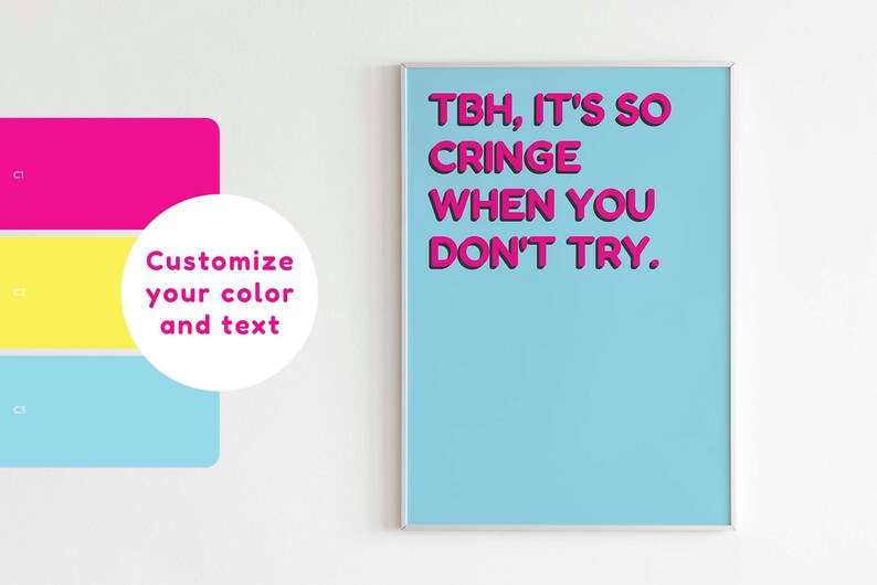 It's so Cringe, Funny Classroom Poster Printable Wall Art Sign, English ...