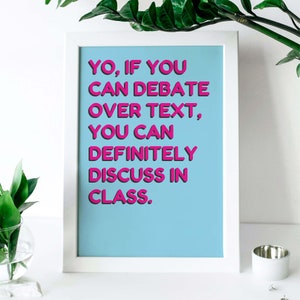 Class Discussion, Funny Classroom Poster Printable Wall Art Sign ...