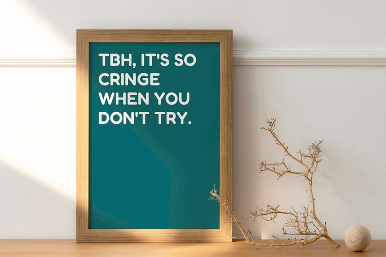 It's so Cringe, Funny Classroom Poster Printable Wall Art Sign, English ...