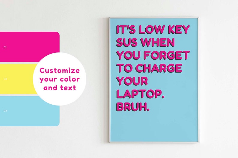 Its Low-key Sus, Funny Classroom Poster Printable Wall Art Sign ...
