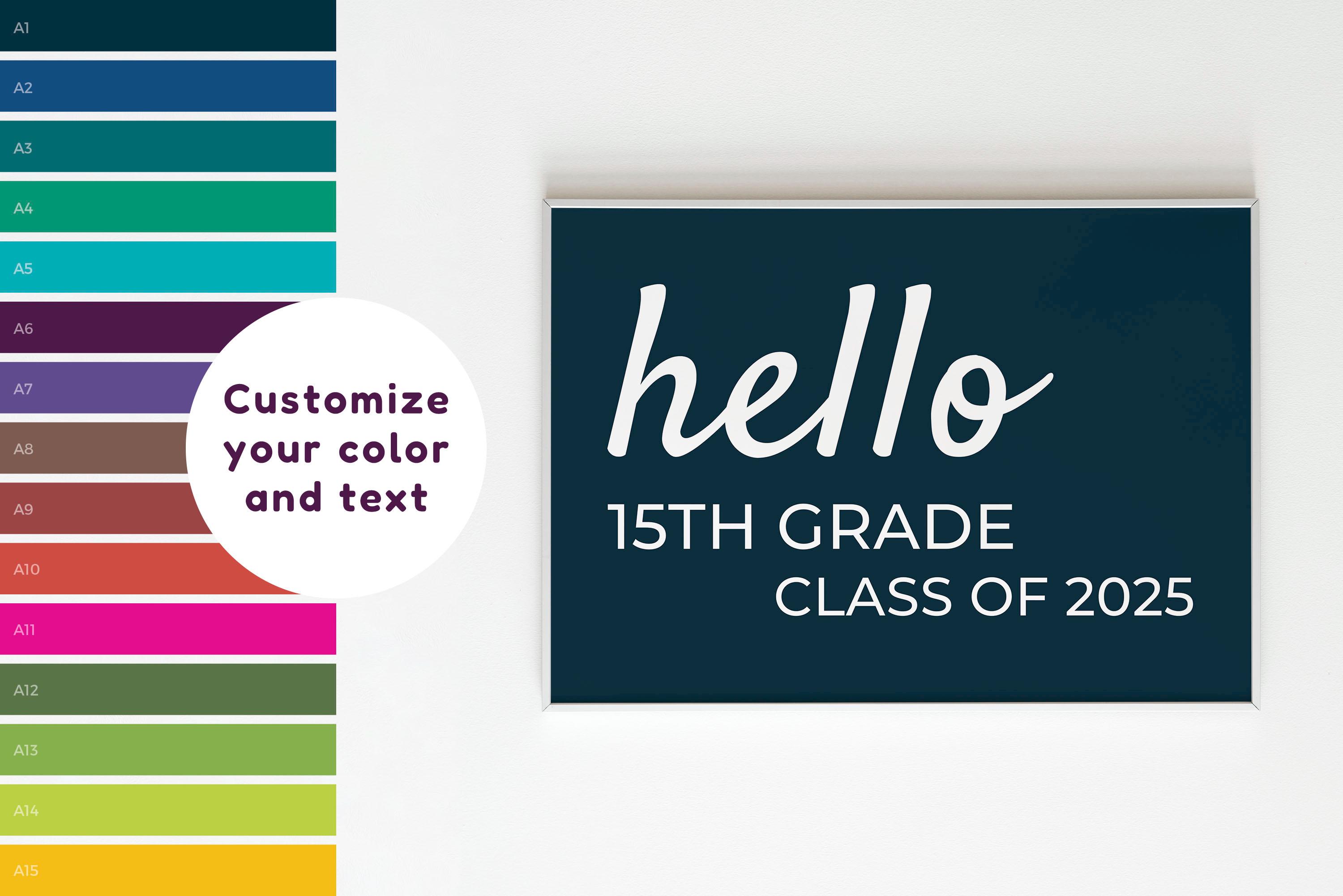 First Day of 15th Grade Sign Prop, Back to School Fifteenth ...