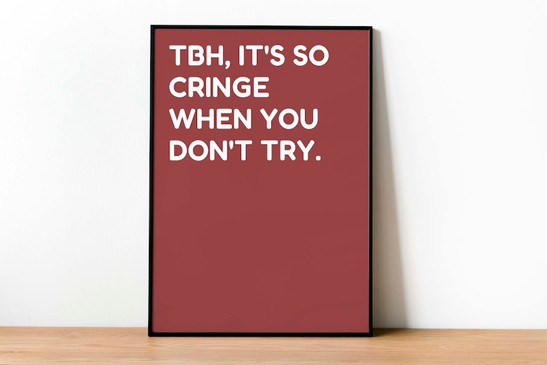 It's so Cringe, Funny Classroom Poster Printable Wall Art Sign, English ...