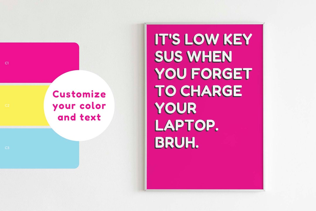 Its Low-key Sus, Funny Classroom Poster Printable Wall Art Sign ...