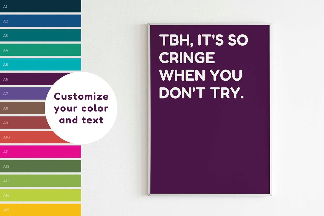 It's so Cringe, Funny Classroom Poster Printable Wall Art Sign, English ...