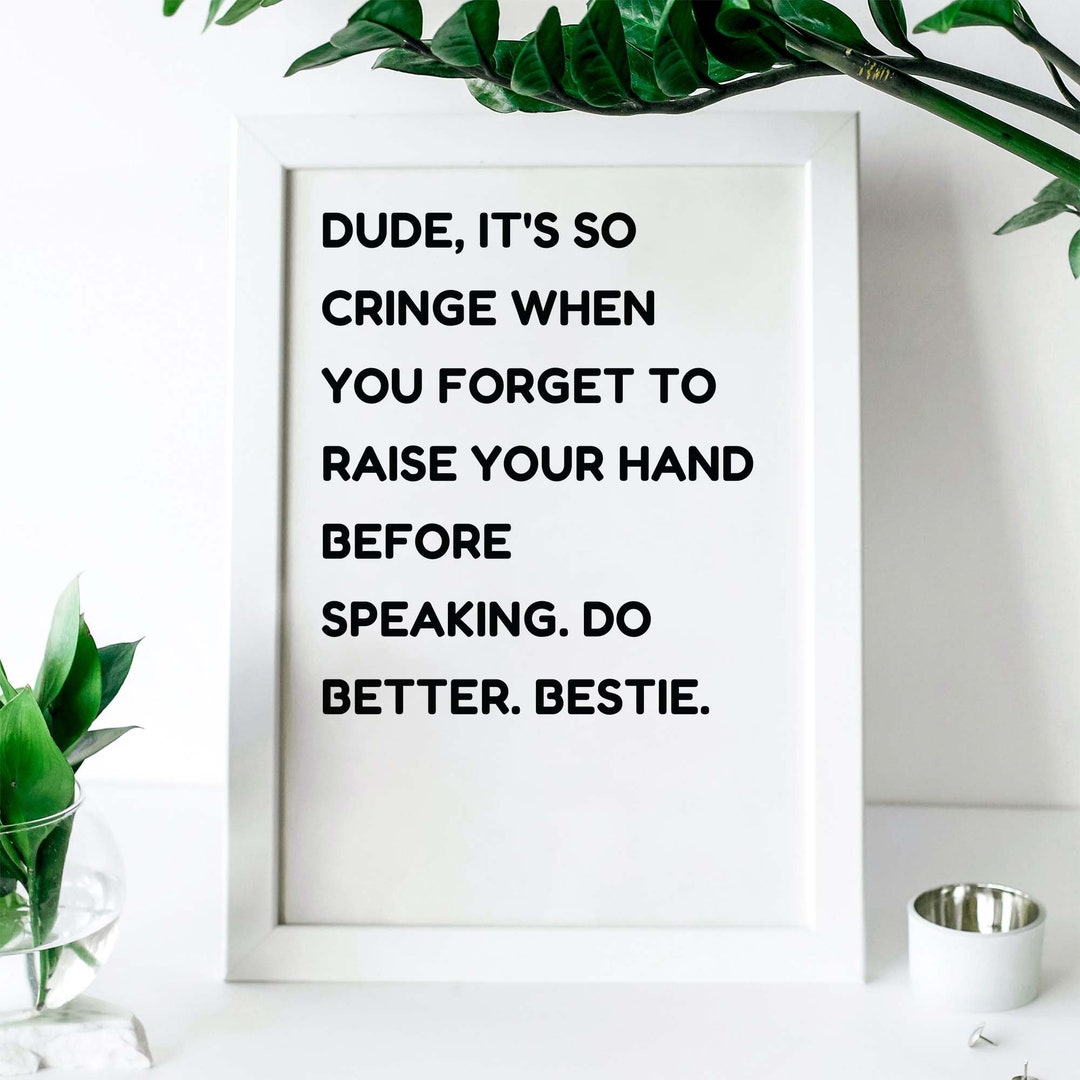 It's so Cringe, Funny Classroom Poster Printable Wall Art Sign, English ...