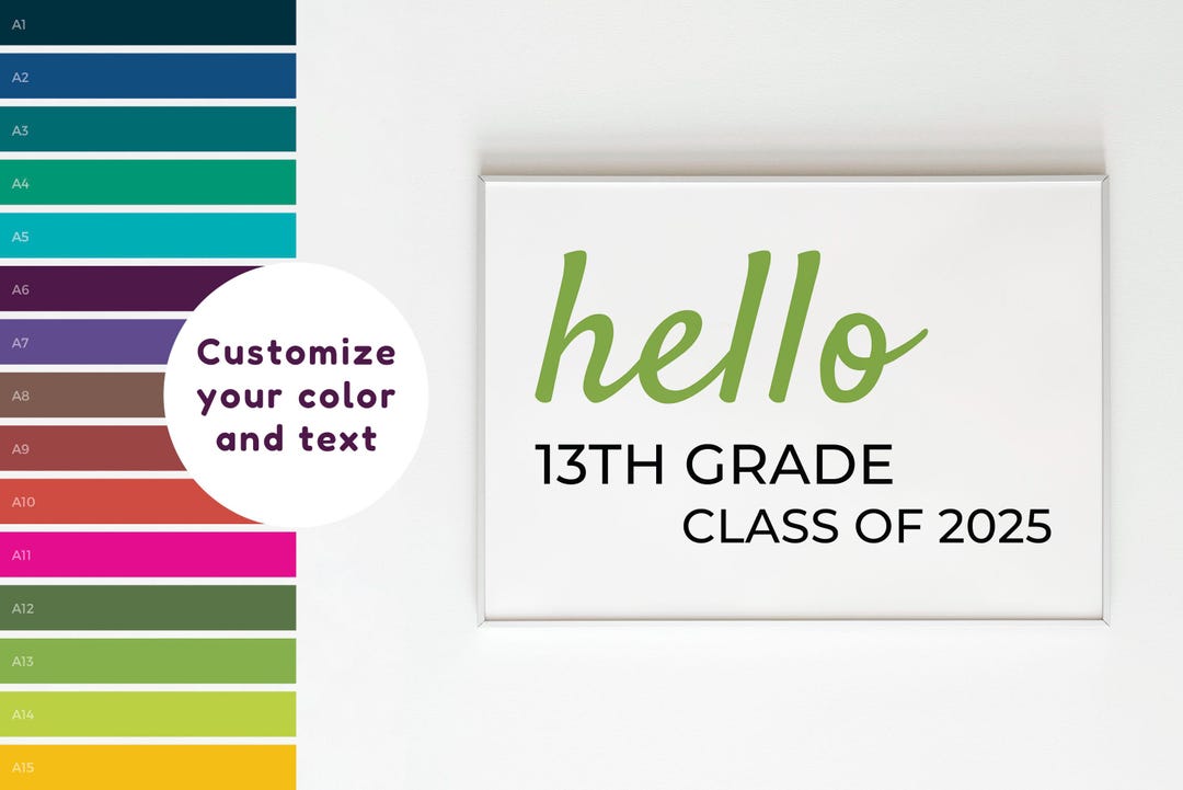 First Day of 13th Grade Sign Prop, Back to School Thirteenth ...