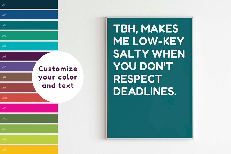 TBH lowkey salty, Funny Classroom Poster Printable Wall Art Sign ...