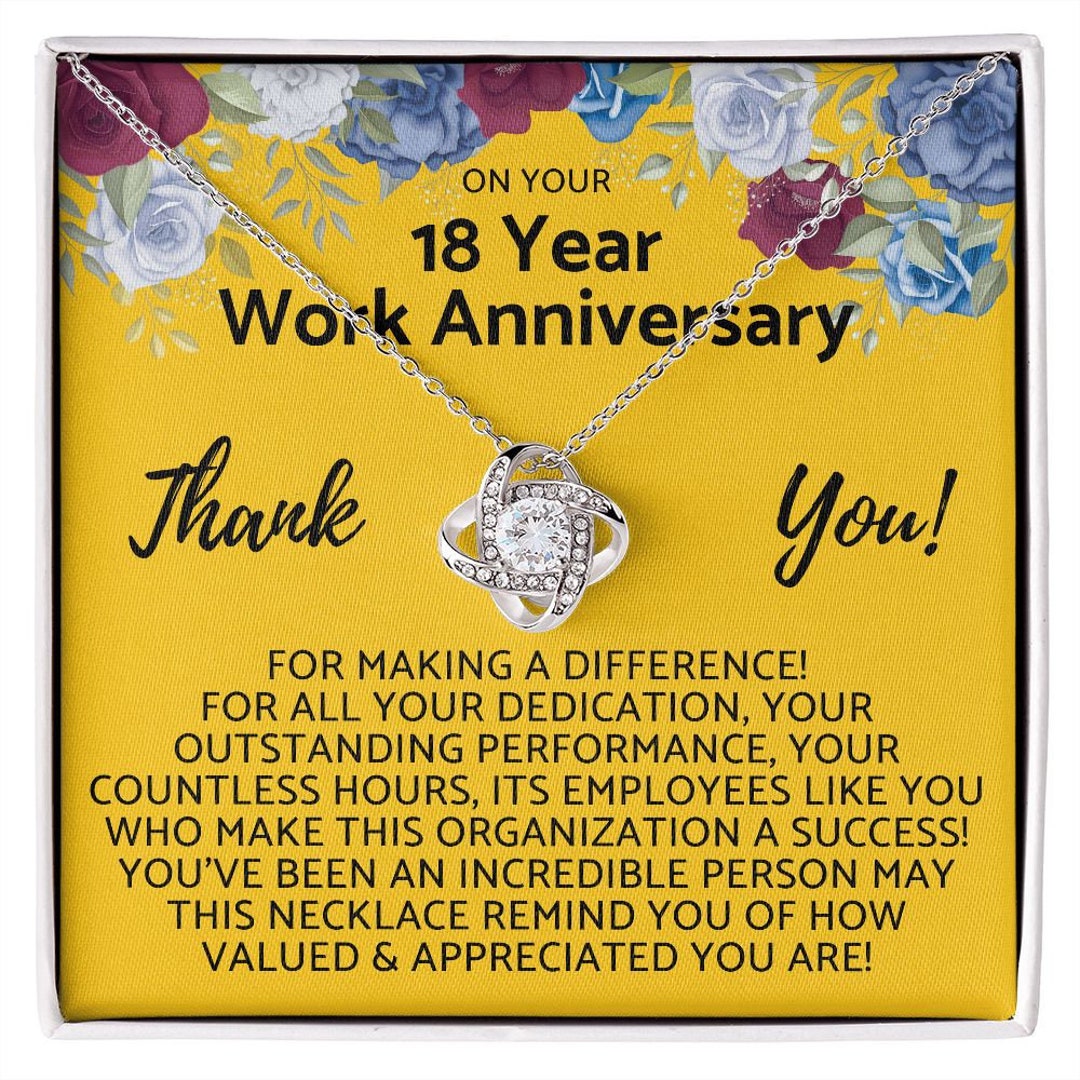 Happy 18th Year Work Anniversary 18 Year Job Work Service Etsy