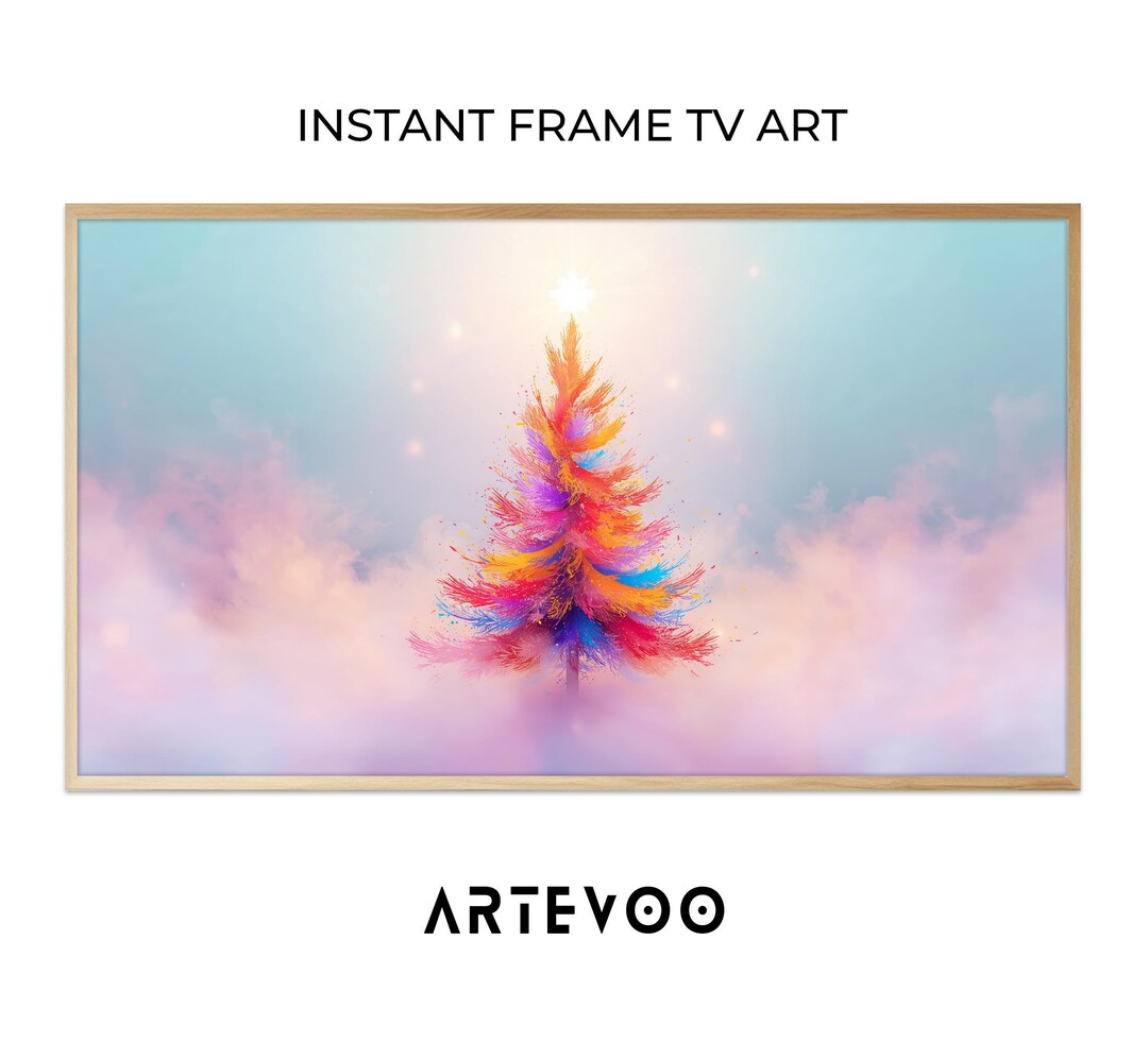 Abstract Christmas Samsung Frame TV Art, Modern Geometric Minimalist ...
