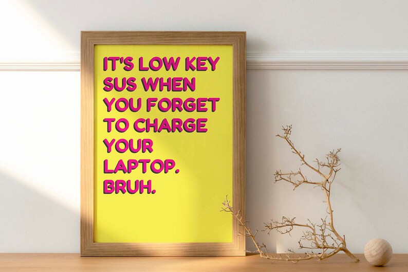 Its Low-key Sus, Funny Classroom Poster Printable Wall Art Sign ...