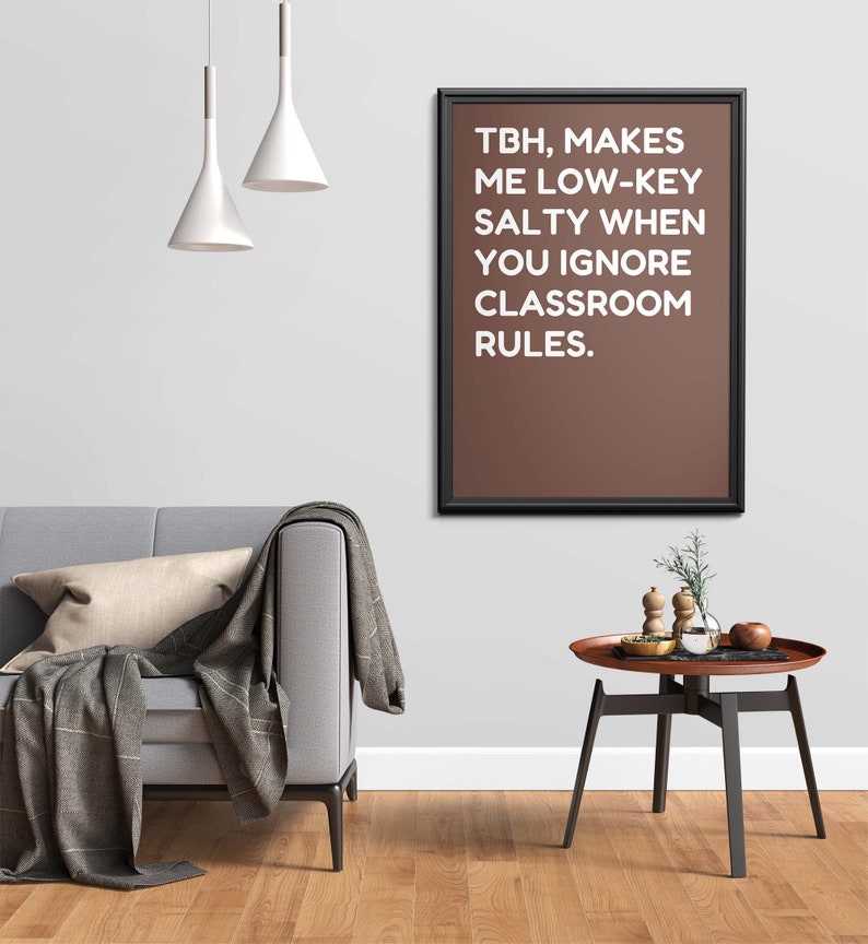 TBH Lowkey Salty, Funny Classroom Poster Printable Wall Art Sign ...