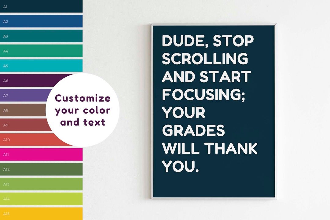 Get High Grades, Funny Classroom Poster Printable Wall Art Sign ...