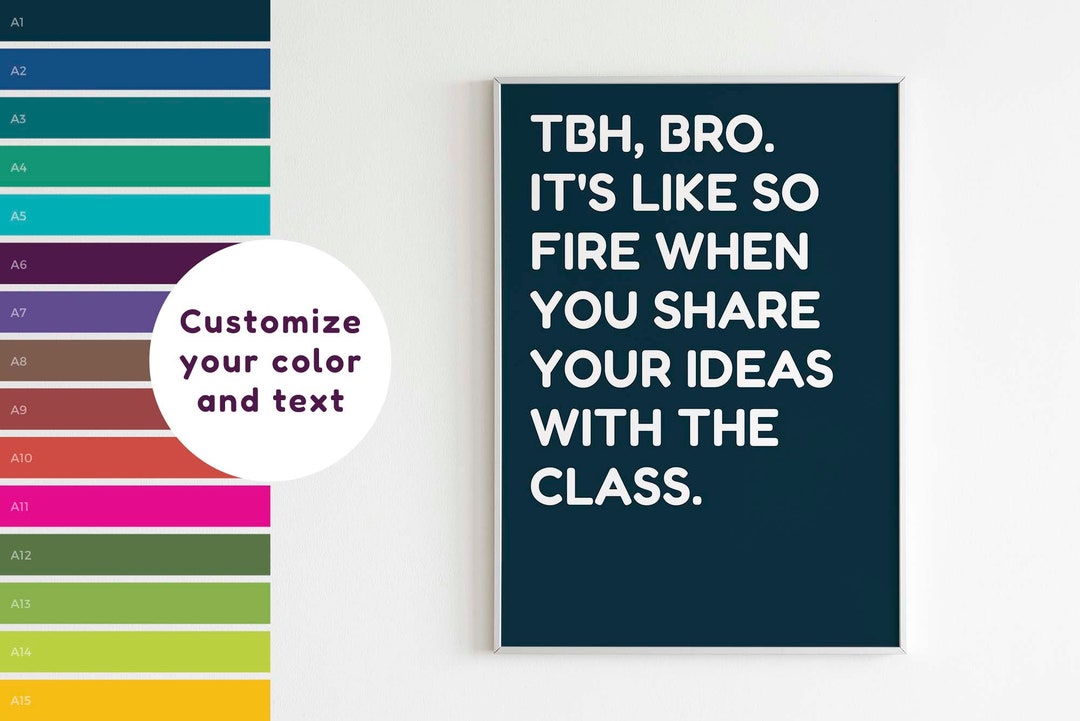 TBH Its so Fire, Funny Classroom Poster Printable Wall Art Sign ...