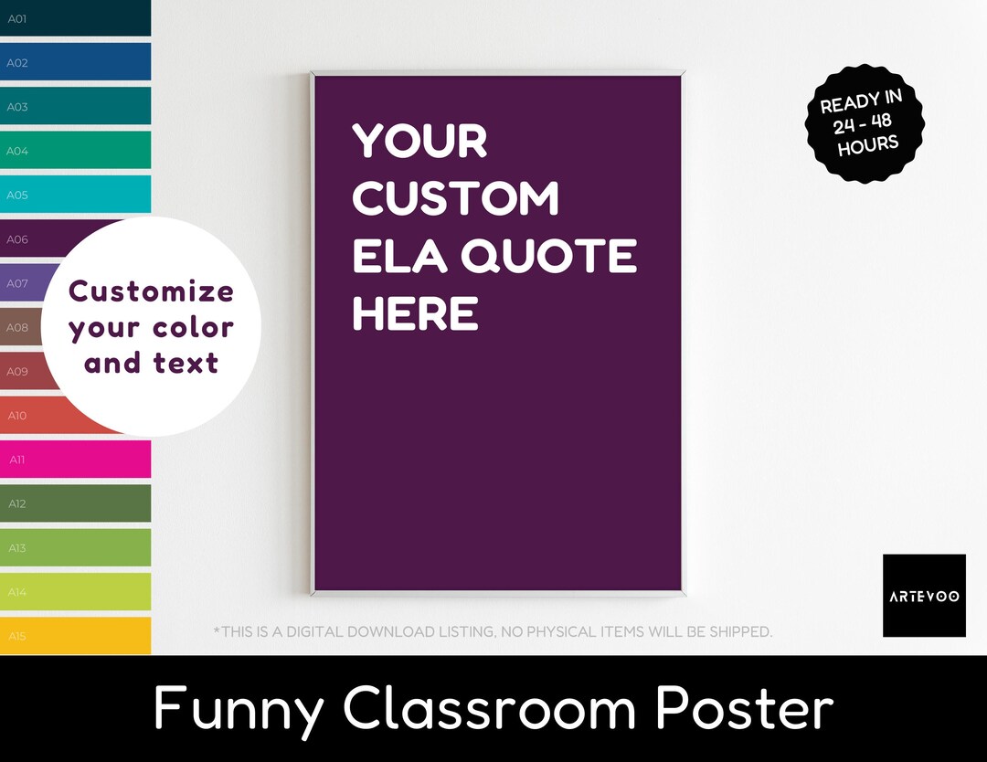 Custom ELA Personalized Poster Printable Sign Decor, Grammar Ela ...