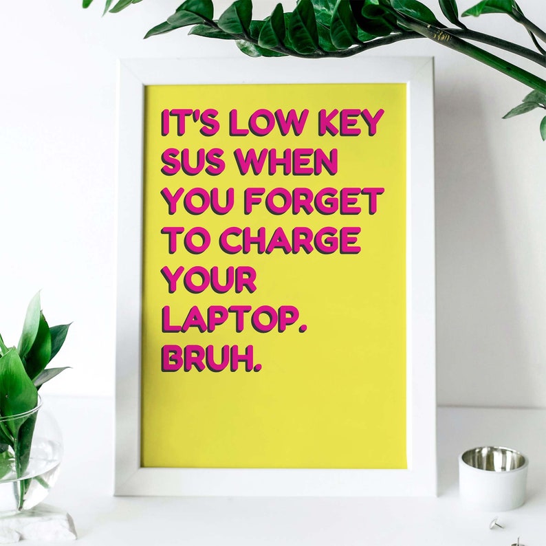 Its Low-key Sus, Funny Classroom Poster Printable Wall Art Sign ...