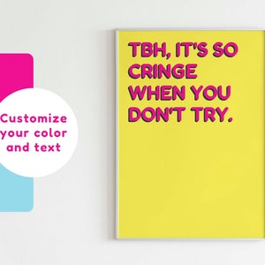 It's so Cringe, Funny Classroom Poster Printable Wall Art Sign, English ...