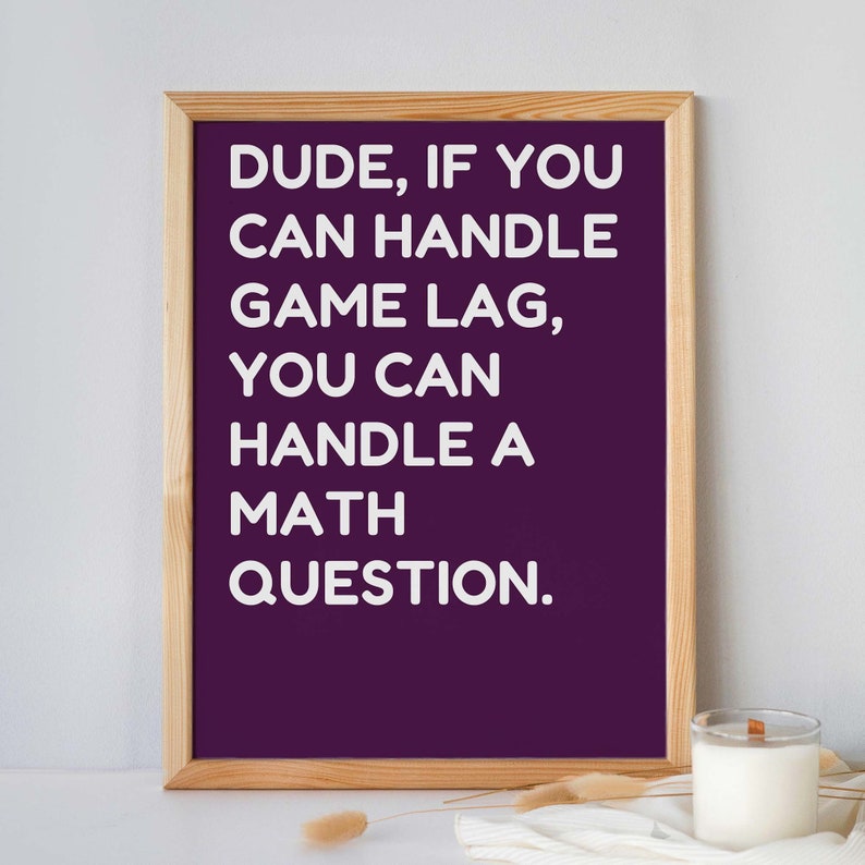 Math Classroom, Funny Classroom Poster Printable Wall Art Sign, English ...