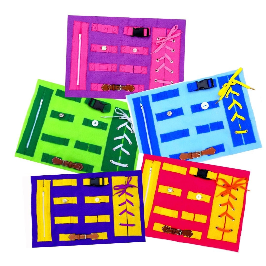 Montessori Dressing Board/dressing Frame-soft Busy Board/fidget Mat Toy ...