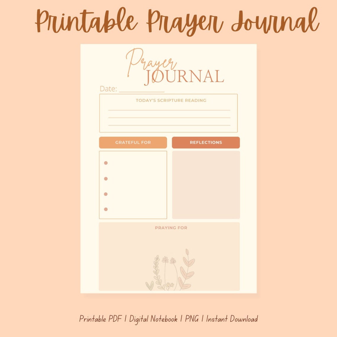 Bible Study Prayer Journal | Printable Prayer Journal | Printable ...