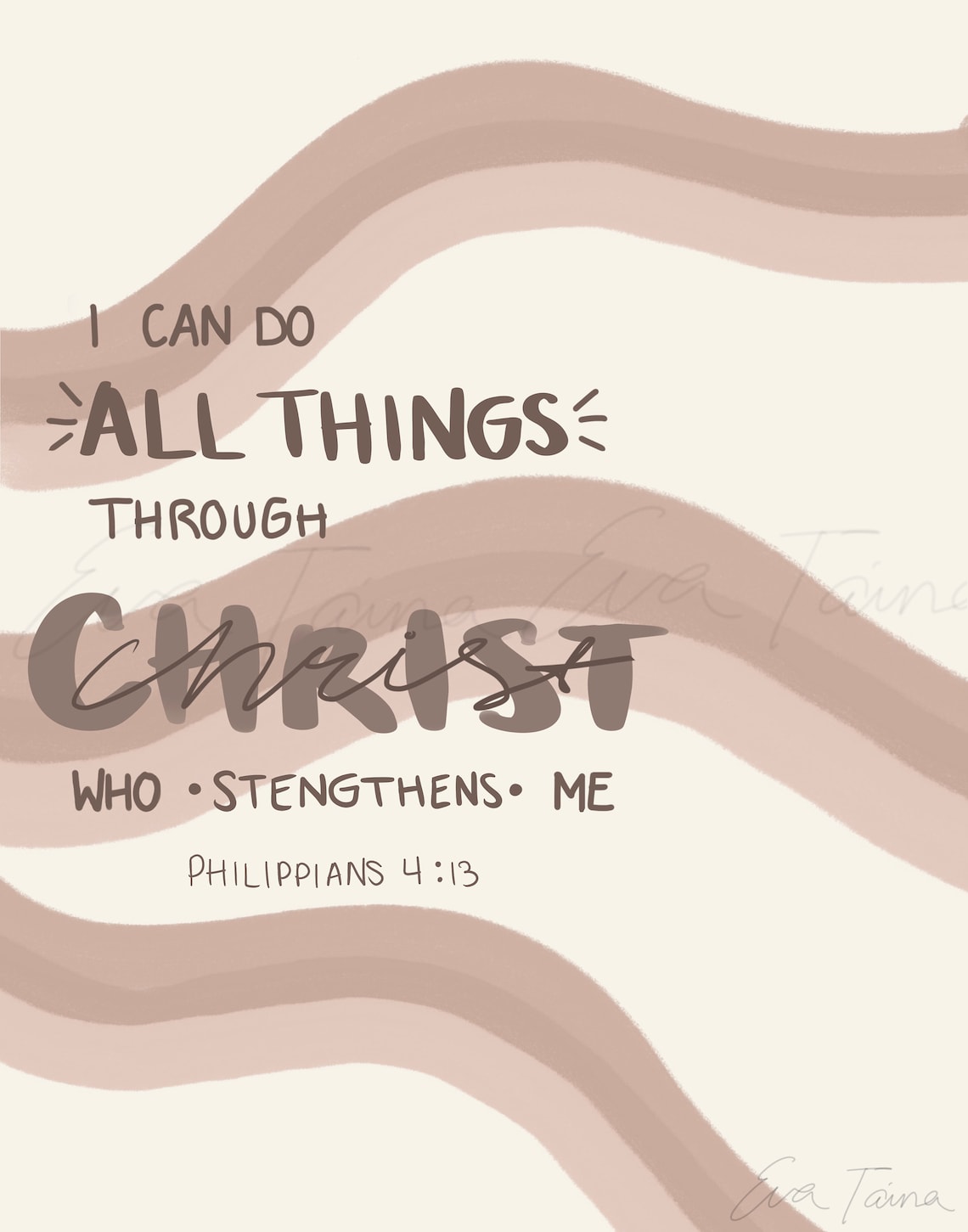 Philippians 4:13 Christian Wall Art Scripture Wall Art | Etsy