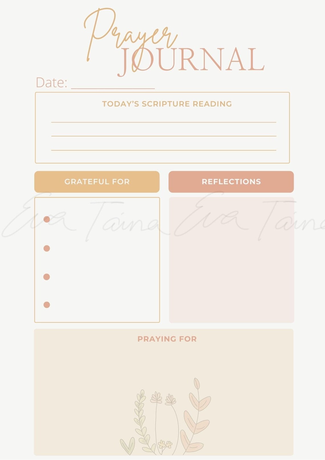 Bible Study Prayer Journal Printable Prayer Journal | Etsy