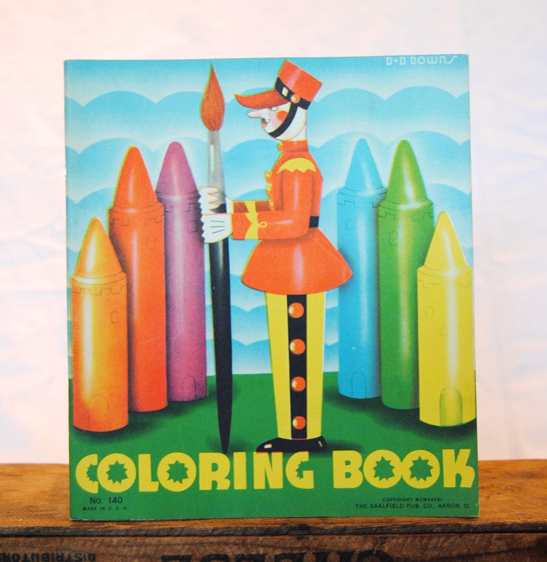 Vintage Child's Coloring Book - Etsy