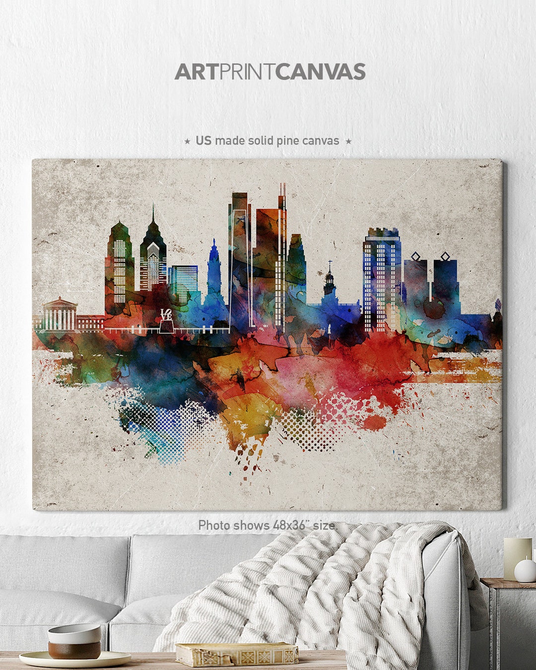 Philadelphia Skyline Canvas Print, Philadelphia Canvas, Philadelphia ...