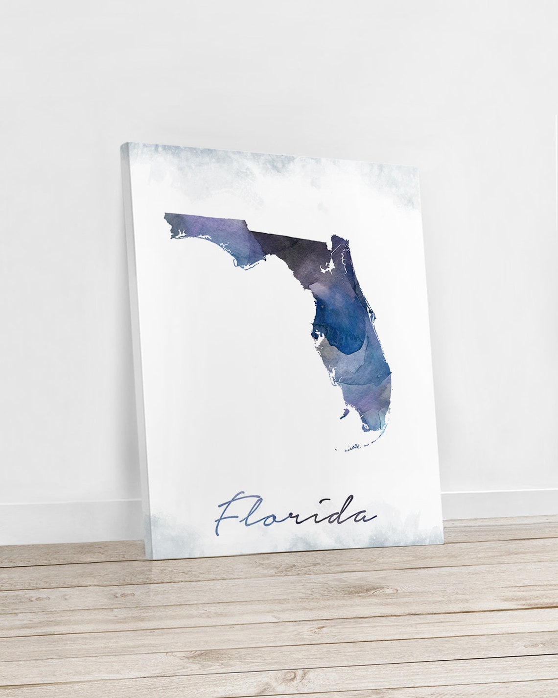 Florida Map Canvas Florida Map Print Florida Canvas Wall - Etsy