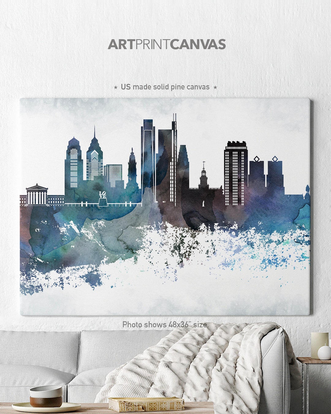 Philadelphia Canvas Print, Philadelphia Skyline Canvas Print ...