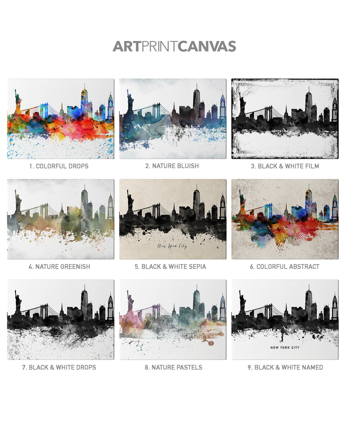 Seattle Skyline Canvas, Seattle Canvas Pastel Print, Seattle Canvas ...