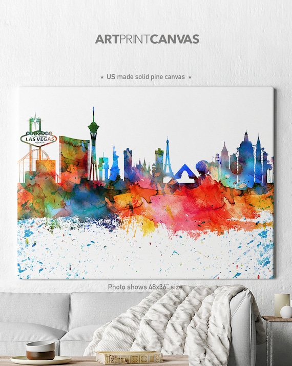 Las Vegas Canvas Las Vegas skyline canvas print Las Vegas | Etsy