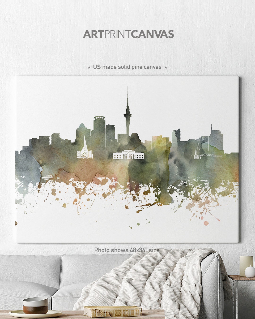 Auckland Canvas, Auckland Skyline Canvas Print, Auckland Canvas Wall ...