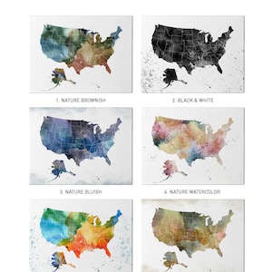 US Map Canvas Print, United States Map Art, Large USA Canvas, USA ...