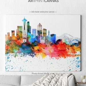 Seattle Canvas Print, Seattle Skyline Canvas Art, Seattle Canvas Art ...