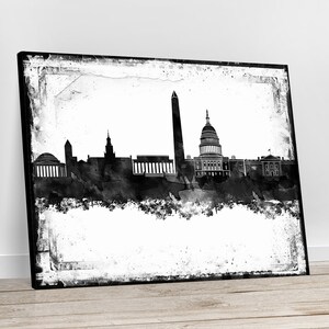 Washington DC Canvas Print, Washington DC Watercolor Skyline ...