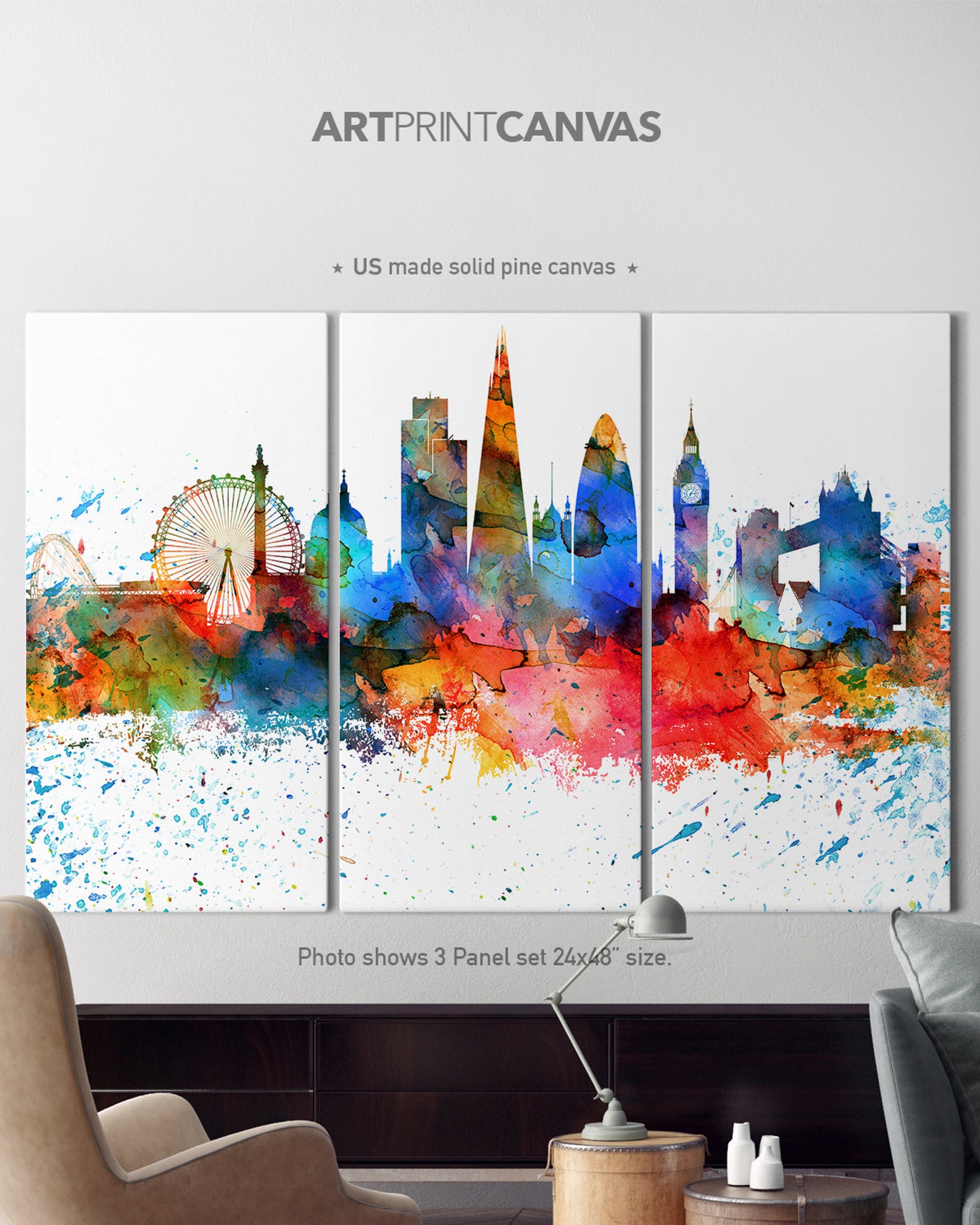 London Canvas Art 3 Canvas Set London Skyline Set of 3 - Etsy