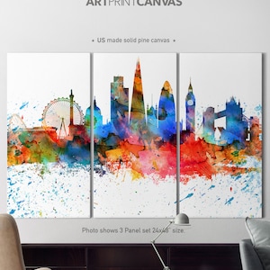 London Canvas Art, 3 Canvas Set, London Skyline Set of 3 Canvas, London ...