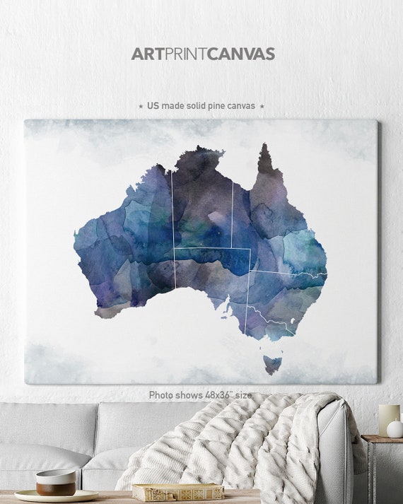Australia Map Canvas Australia Map Canvas Art Australia Map | Etsy