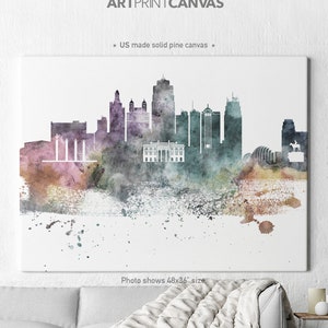 Kansas City Skyline Canvas, Kansas City Canvas Print, Kansas City ...