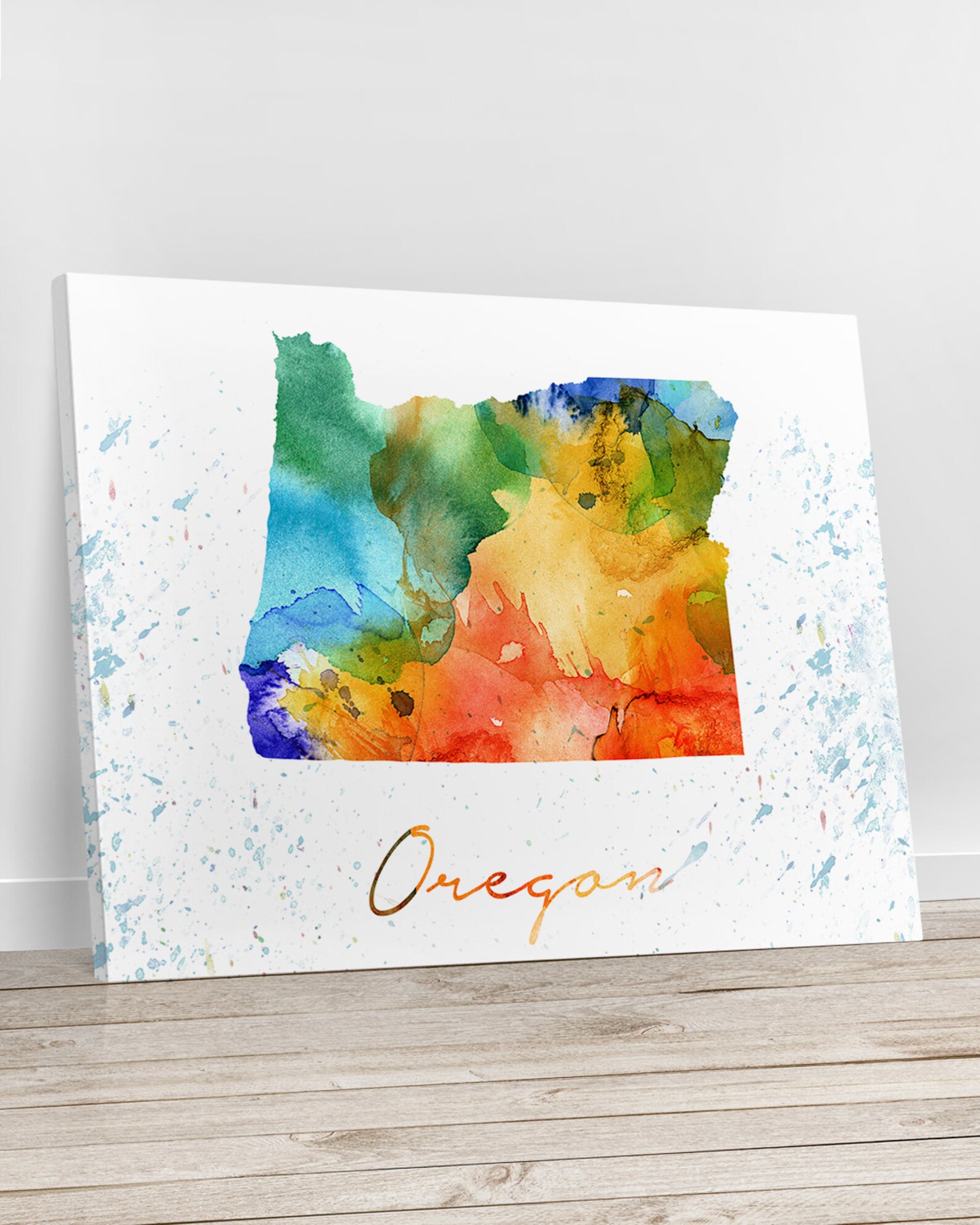 Oregon Map Canvas Oregon Map Print Oregon Canvas Wall Art - Etsy