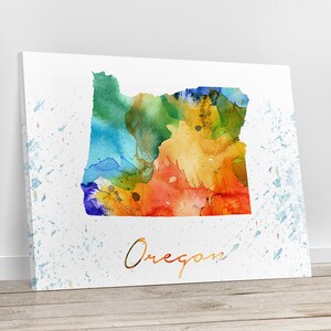 Oregon Map Canvas, Oregon Map Print, Oregon Canvas Wall Art, State Maps ...