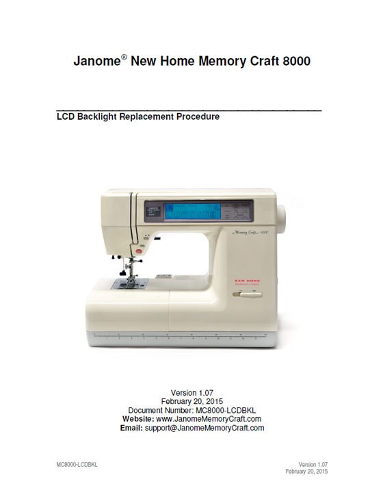 Backlight Replacement Kit for Janome (new Home) Memory Craft 5700 - Etsy