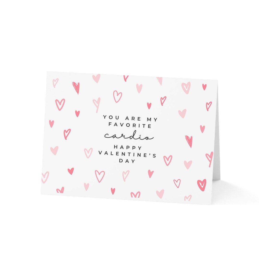 You Are My Favorite Cardio Valentines Day Gym Greeting Card | Vday ...