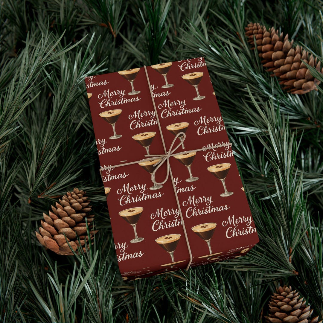 Girly Espresso Martini Wrapping Paper Christmas Wrap - Etsy