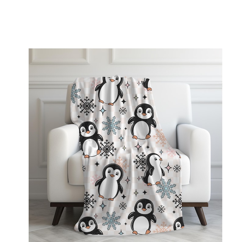 Luxury Sherpa Fleece Penguin Blanket – Super Soft 50x60 Cozy Winter ...