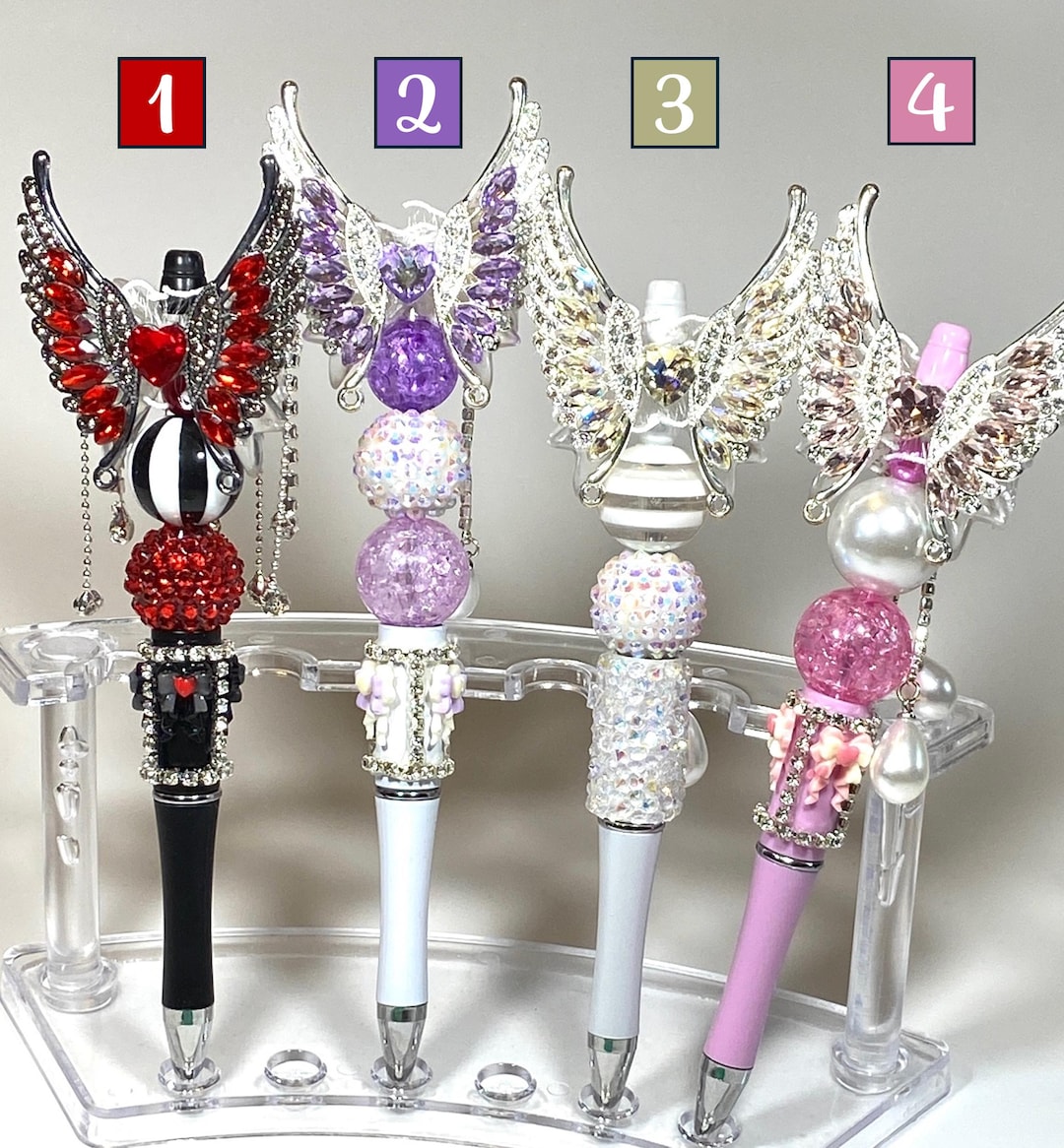 Handmade Angel Wings Beaded Novelty Pens With Bling, Rhinestones, Gift ...